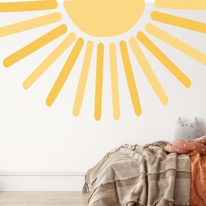 Large Half Sun Wall Decal, Nursery Room Wall Decor, Kids Room Wall Art ...