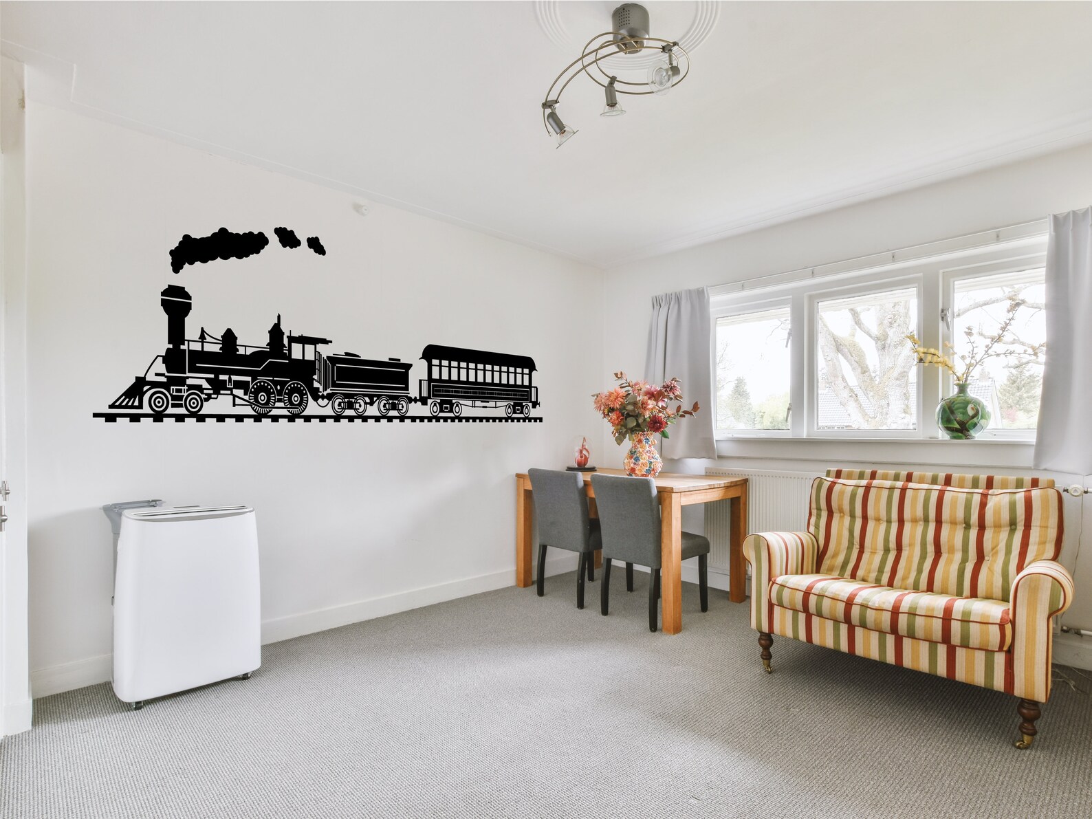 Train Wall Decal, Locomotive Railroad Decal, Wall Decal Train Engine ...