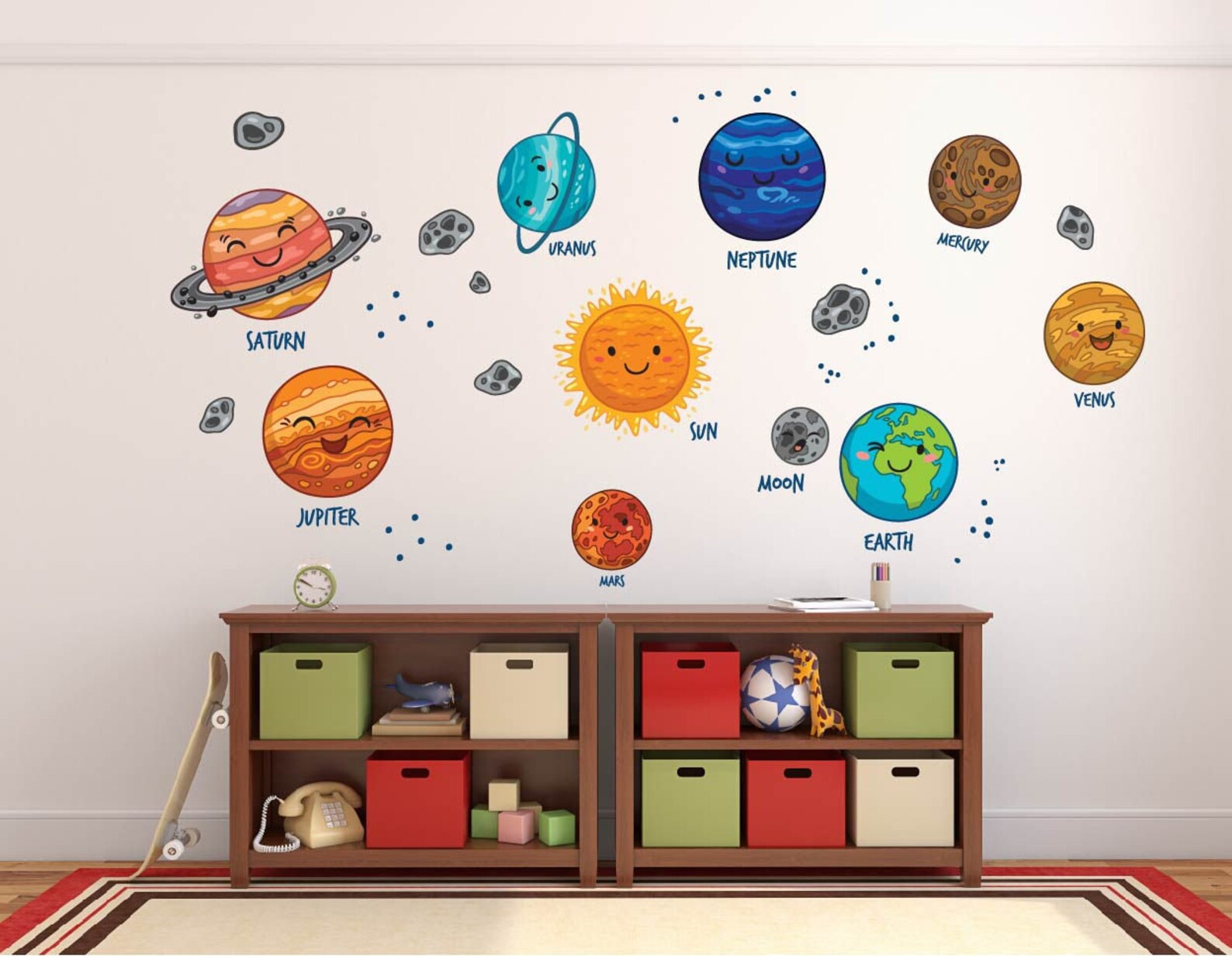 Solar System Wall Decal Planets Wall Decal Sun Nursery Wall | Etsy