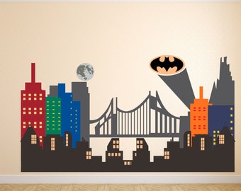 Skyline Wall Decal Skyscraper Wall Decal Sticker City Wall - Etsy