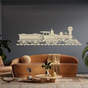 Steam Locomotive Wall Decal, Classic Train, Railroad Decor, Train Wall ...
