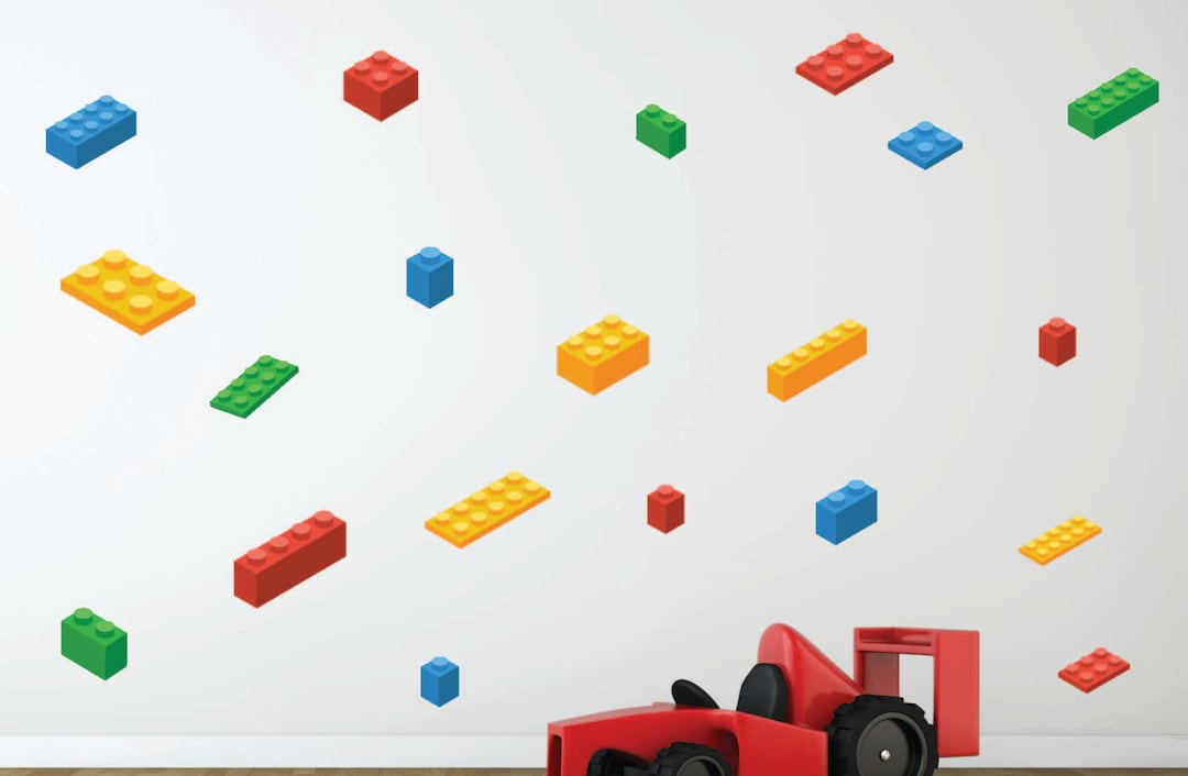 Building Toys Bricks Decal, Boys Room Decal, Playroom, Easy Peel ...
