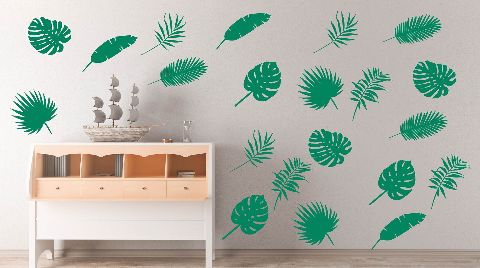 Palm Leaf Wall Decal Palm Leaf Wall Decals Tropical Leaf Etsy