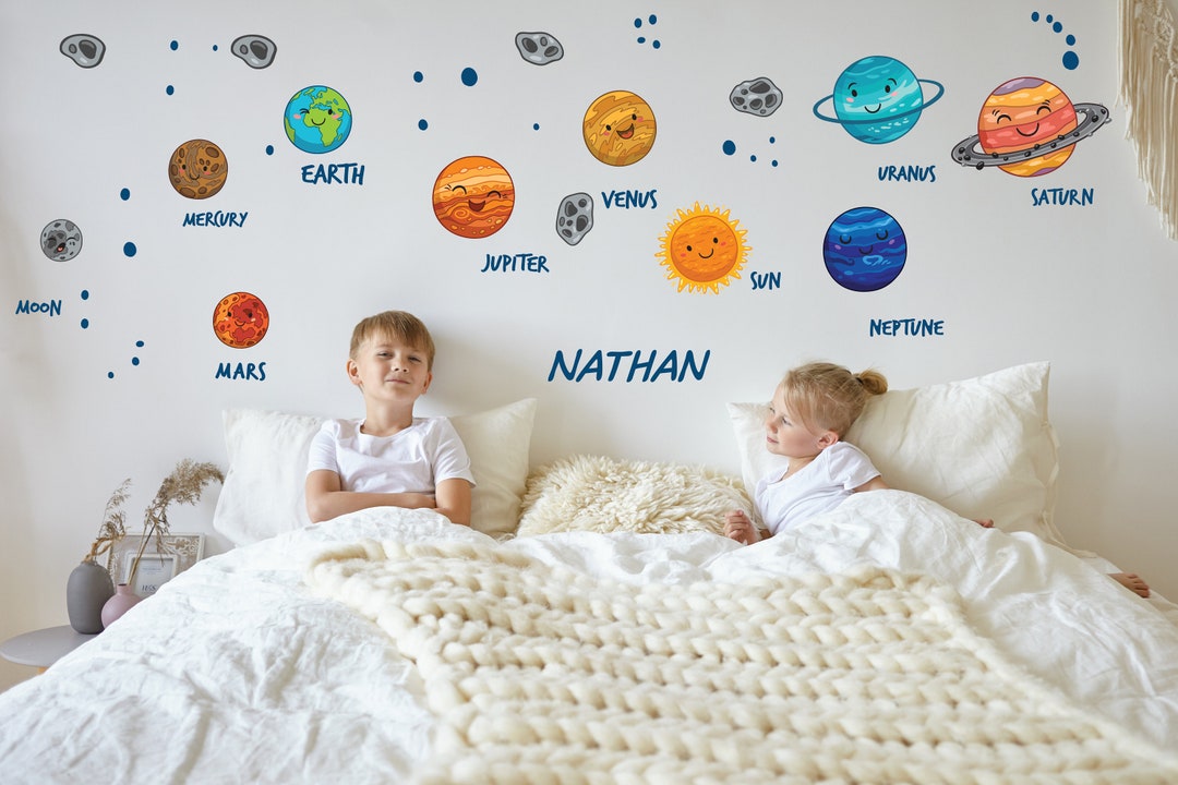 Personalized Solar System Wall Decal, Sun and Planets Wall Stickers ...