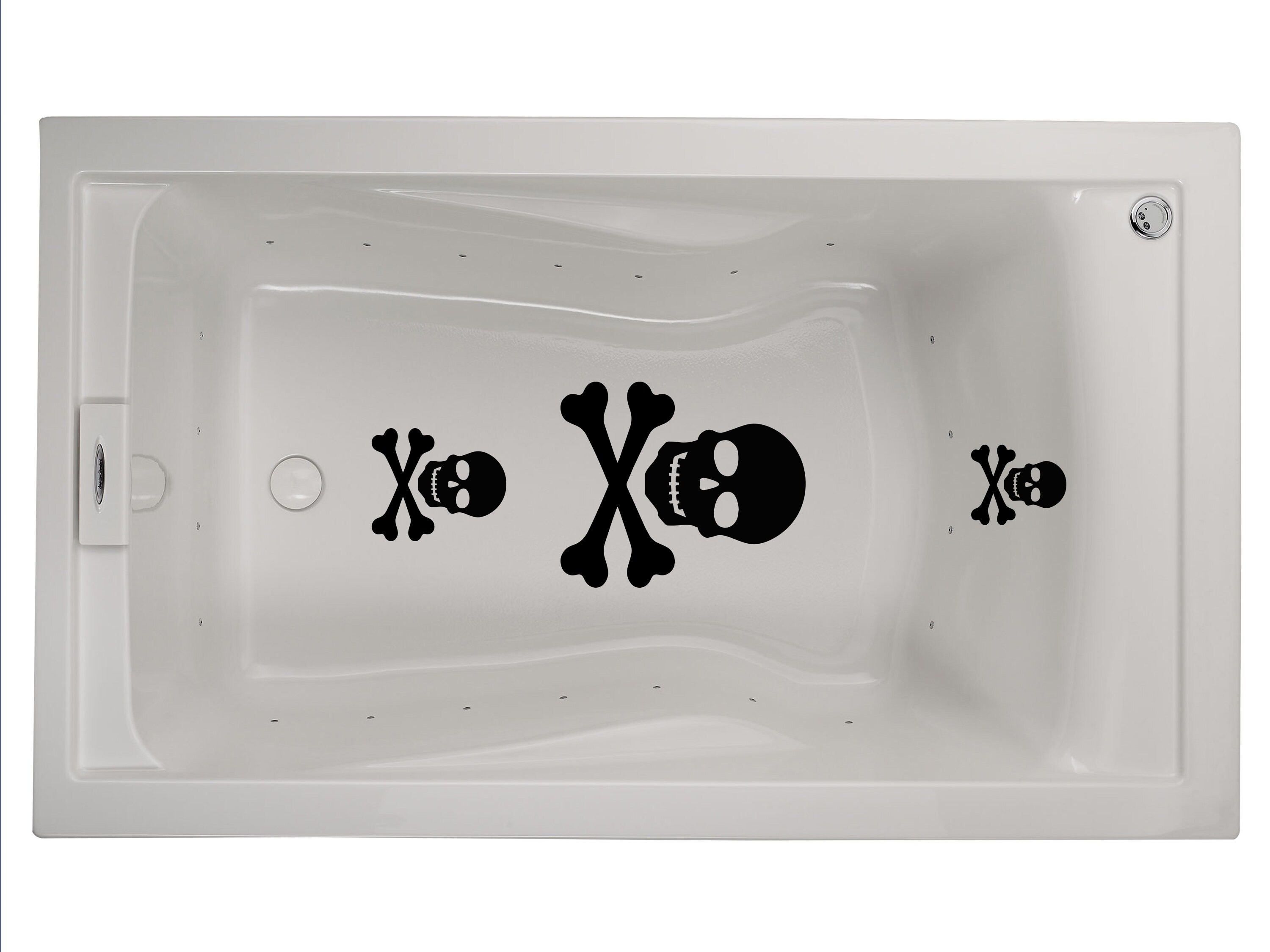 Bathtub Non skid Skull Decals Danger Warning Sign for Slippery Surfaces Tub Pools Shower Durable Material Enhances Safety A218 Etsy