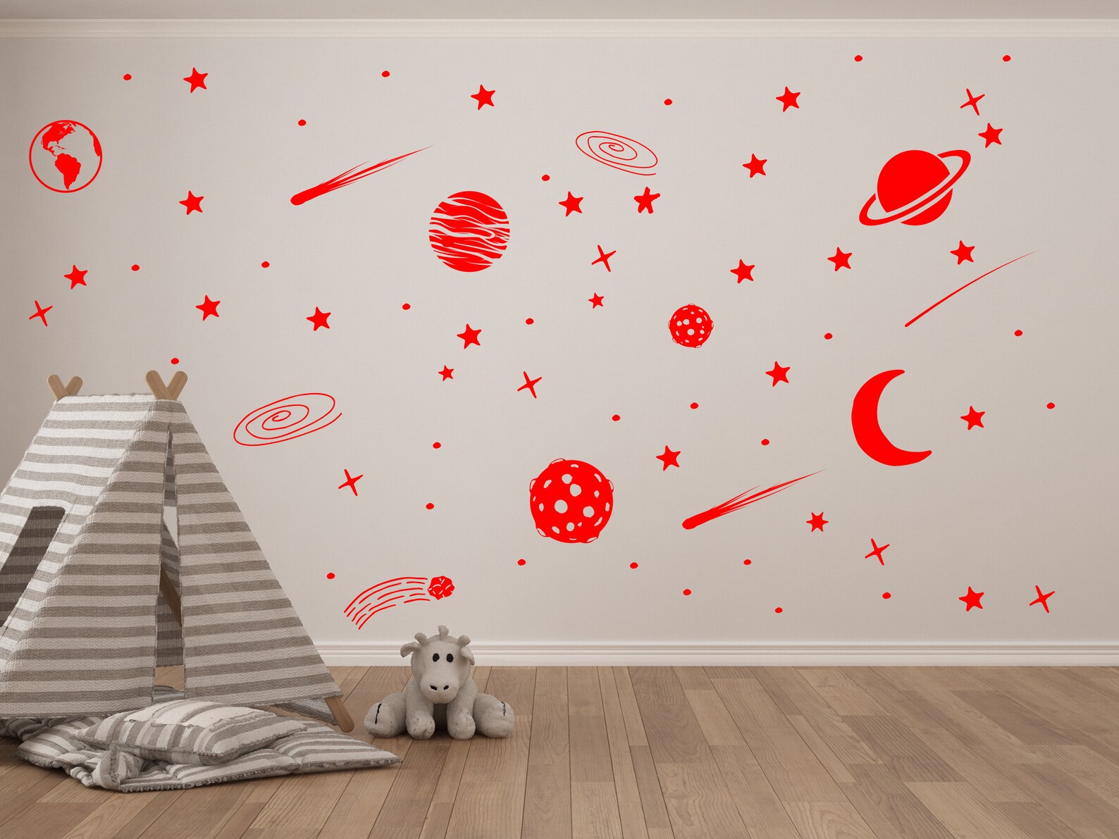 Solar System Wall Decal Space Wall Decals Nursery Wall | Etsy