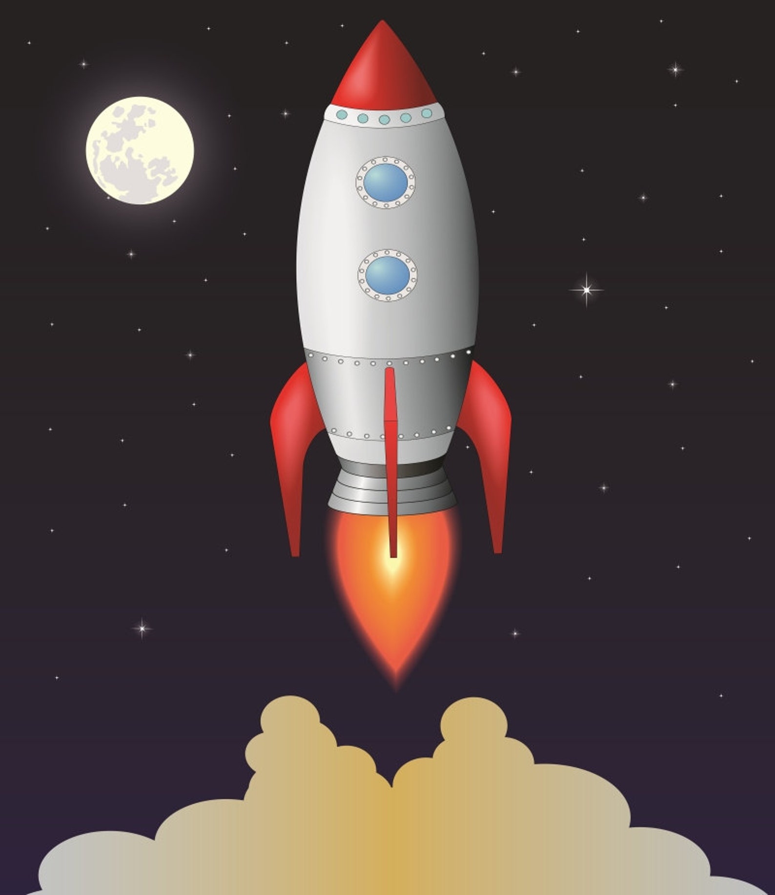 Space Rocket Wall Decal Rocket Launch Boys Room Decal | Etsy