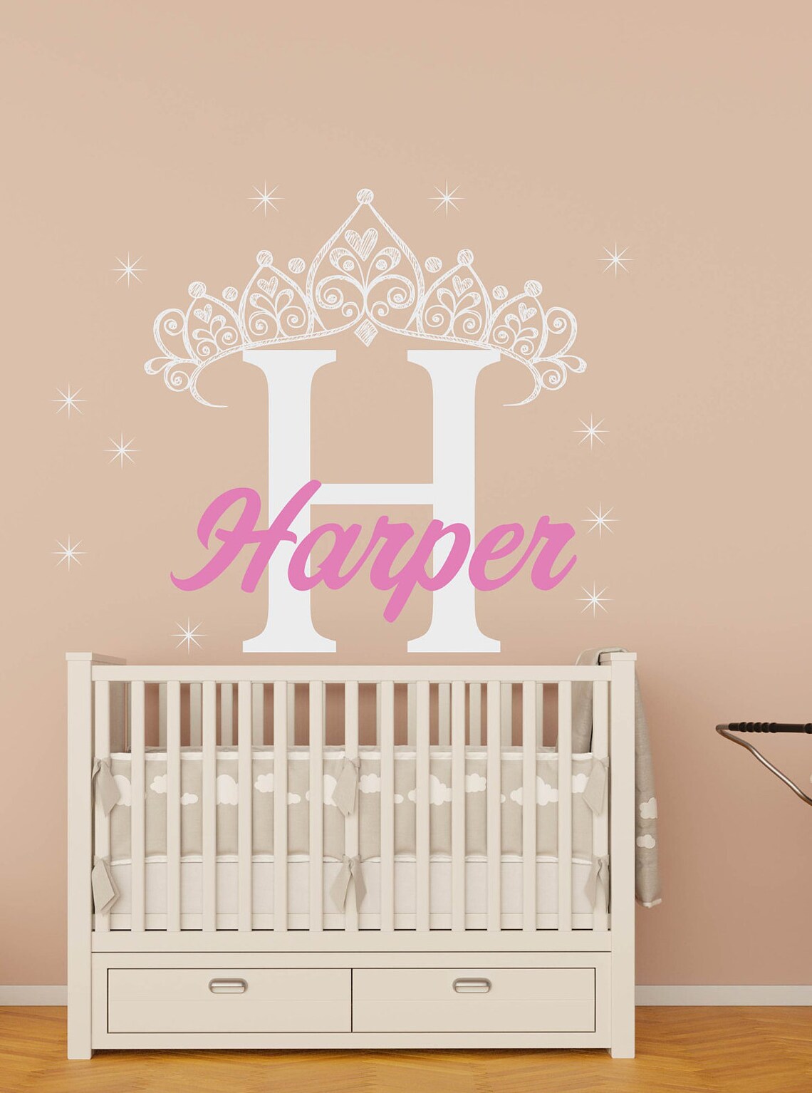 Personalized Name Wall Decal Crown Name Decal Princess Crown - Etsy