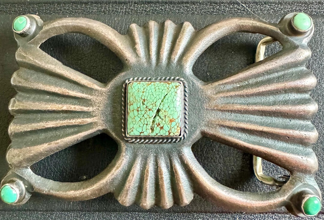 Native American Belt Buckle, Turquoise and Sterling, Bought at Monument ...