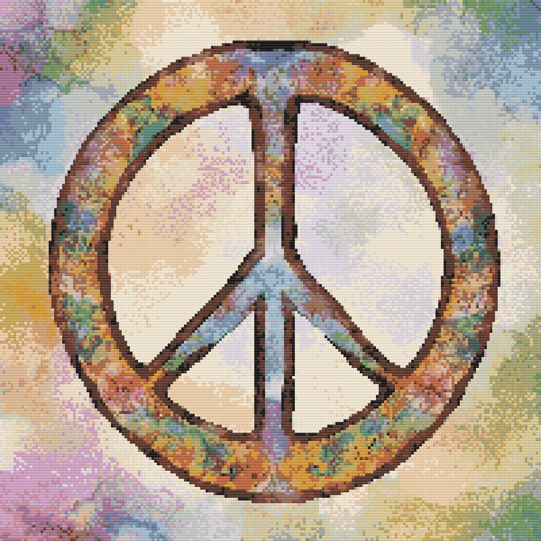 Tie Dye Peace Sign Design Cross Stitch Pattern 3 - Etsy