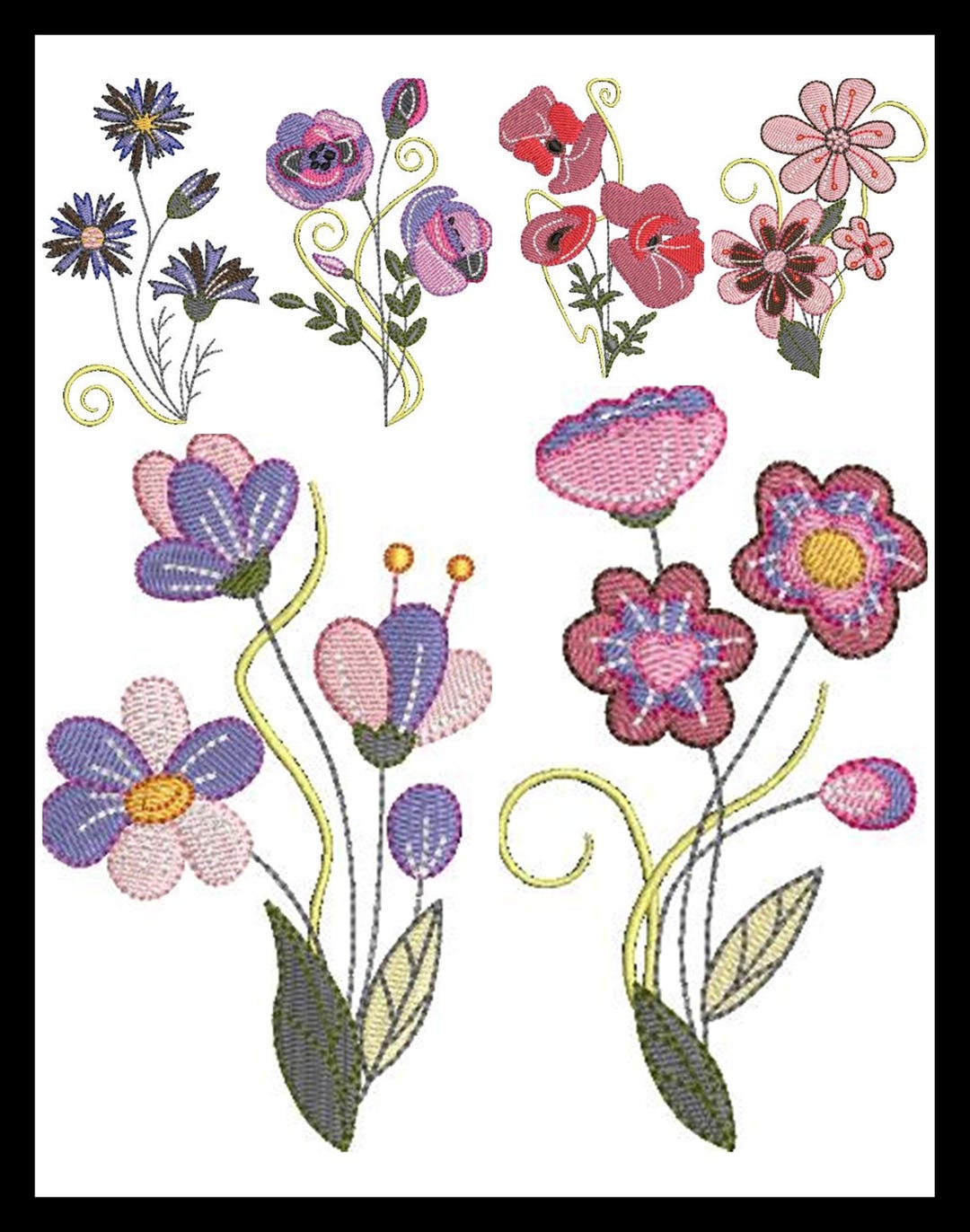 Embroidery Design Bundle Spring Flowers Machine Collection - Digital ...