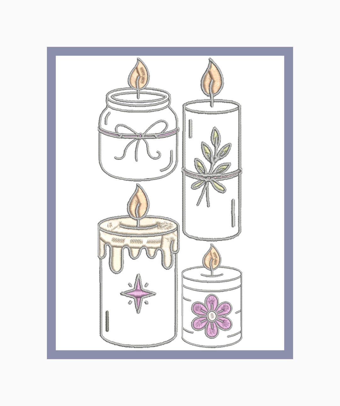 Candle Embroidery Design Collection: Digital Patterns for Machine ...