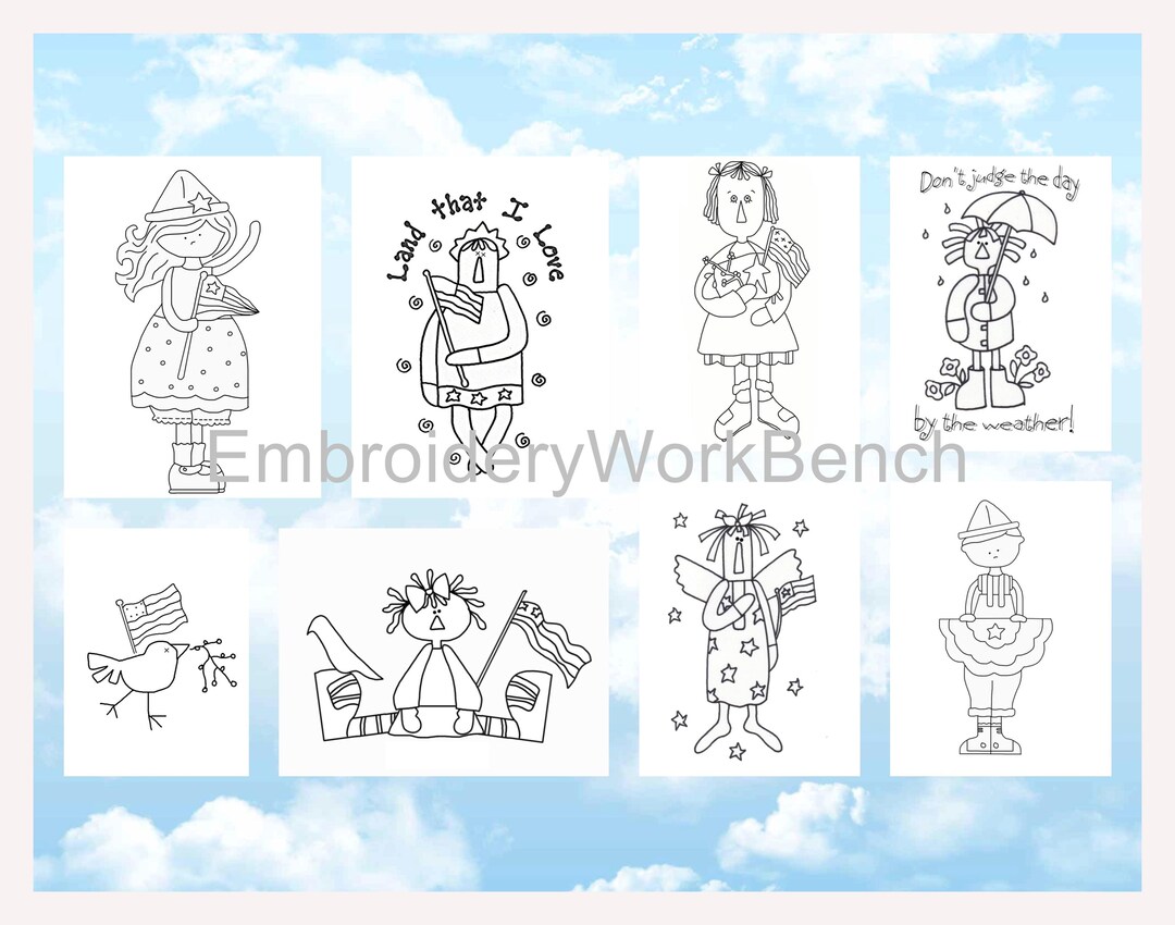 8 Cute Cartoon Primitive Coloring Pages - Etsy