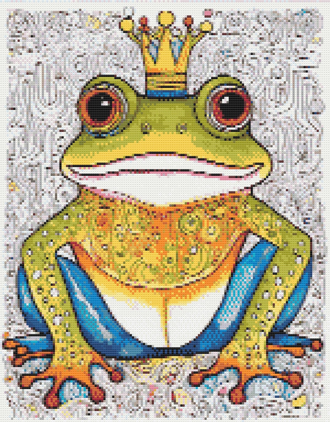 Watercolor Prince Frogs Design Cross Stitch Pattern - Etsy