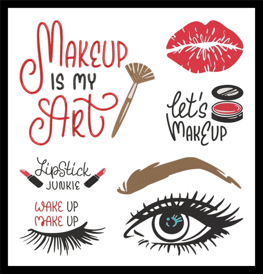 Makeup Embroidery Bundle: Cosmetic-themed Machine Designs for All ...