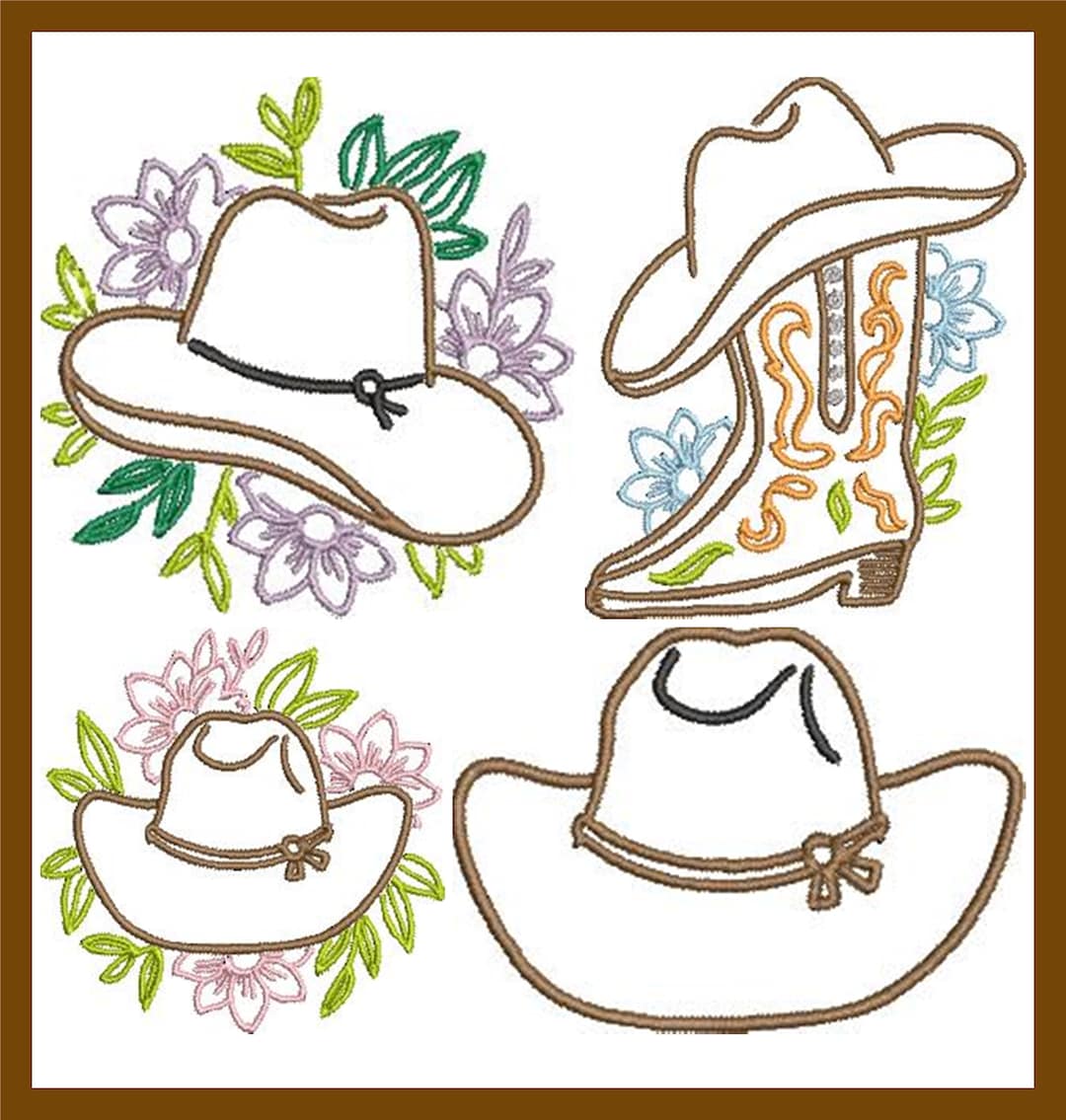 Cowboy Machine Embroidery Design Bundle - Etsy