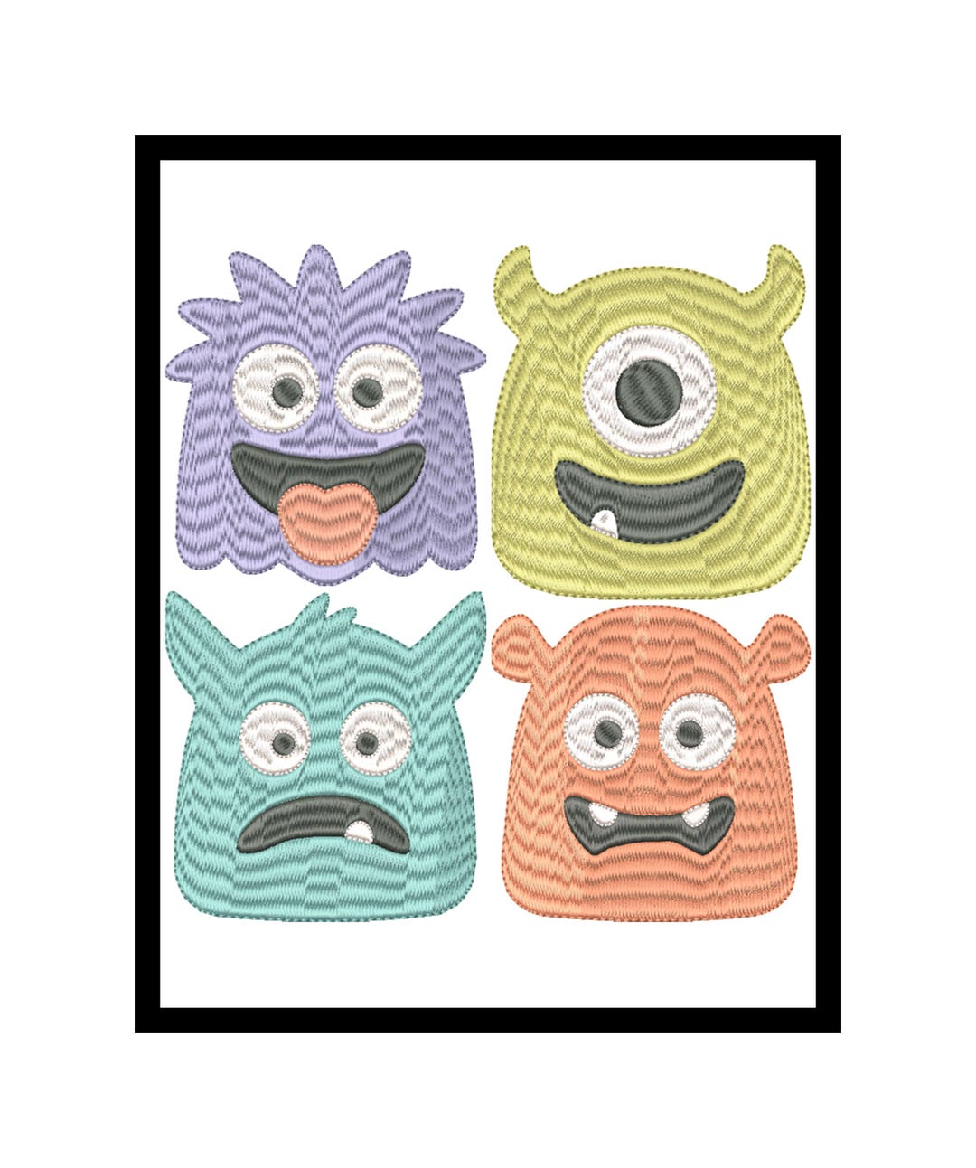 Halloween Cute Monsters Embroidery Machine Design (digital Download) - Etsy