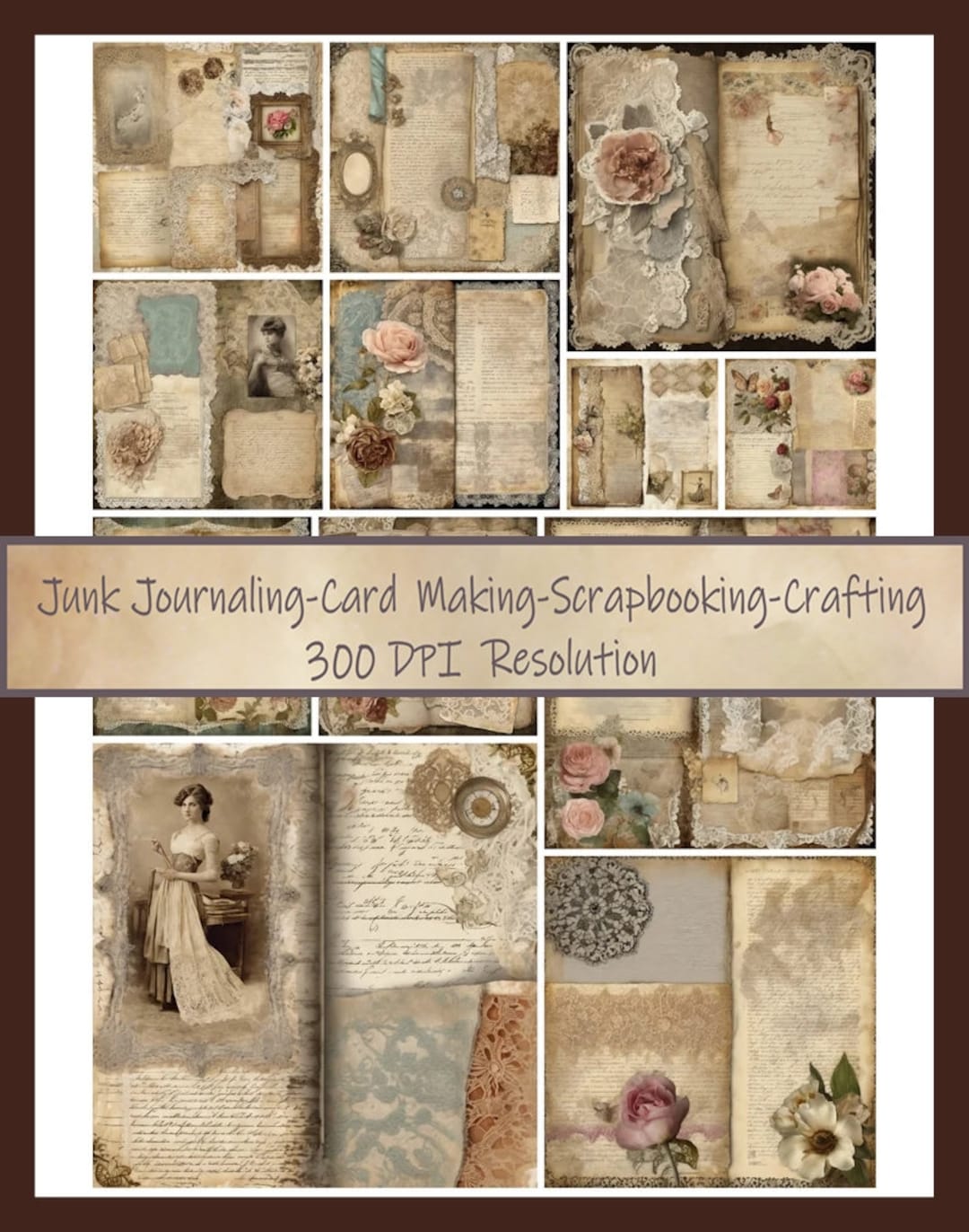 Vintage Journal Page Designs 6 - Etsy