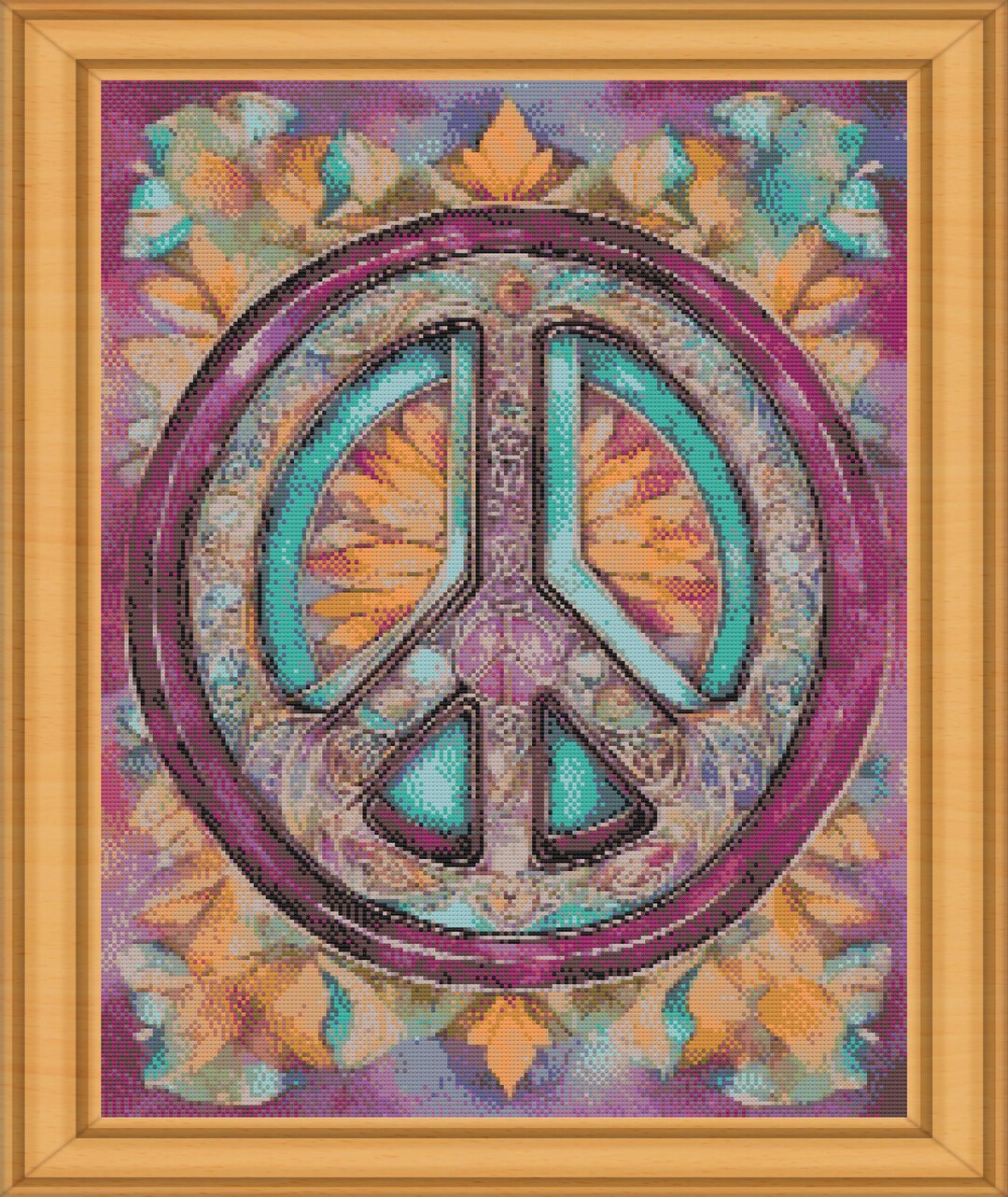 Abstract Peace Sign Design Cross Stitch Pattern Digital Download Home ...