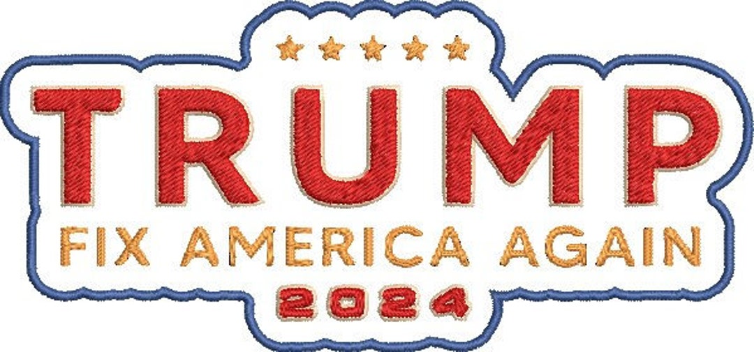 2024 Donald Trump Machine Embroidery Design 9 - Etsy