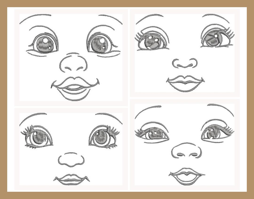 Doll Faces Embroidery Designs Digital Collection for Multiple Machine ...