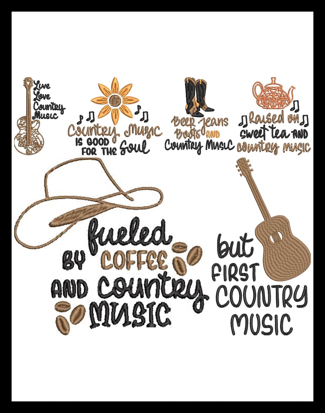 Assorted Western Machine Embroidery Design Bundle - Etsy