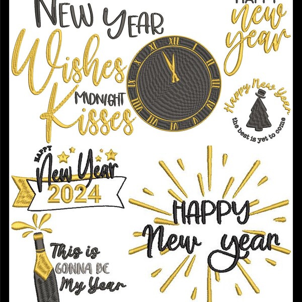 New Year Embroidery - Etsy