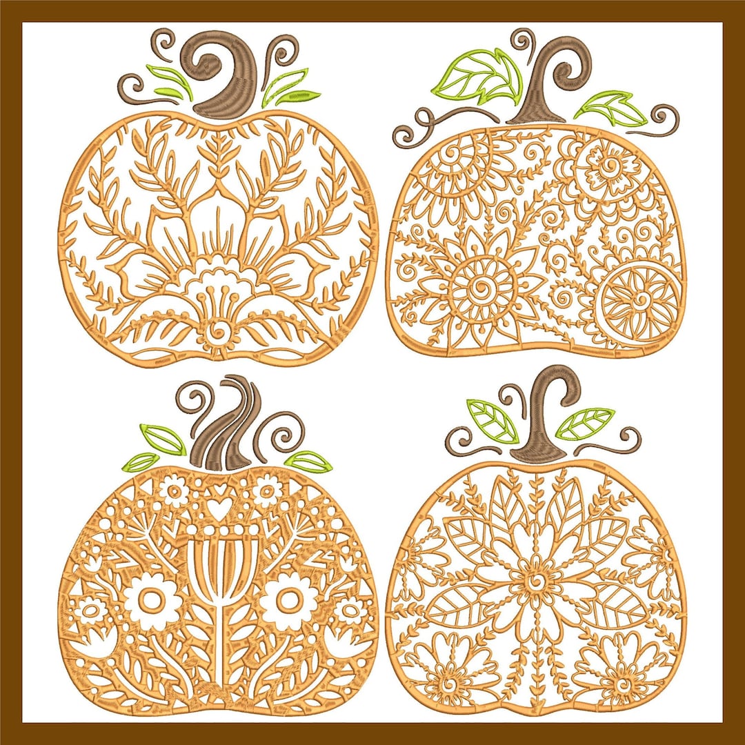Fall Machine Embroidery Design Bundle 4 - Etsy