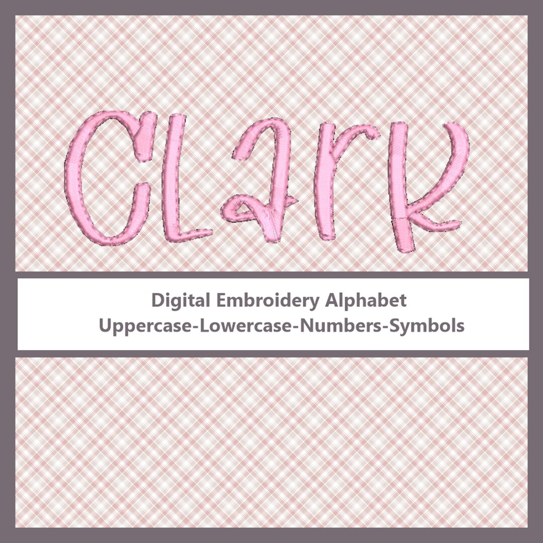 Clark Alphabet Machine Embroidery Font Set 11 Formats Instant Download ...