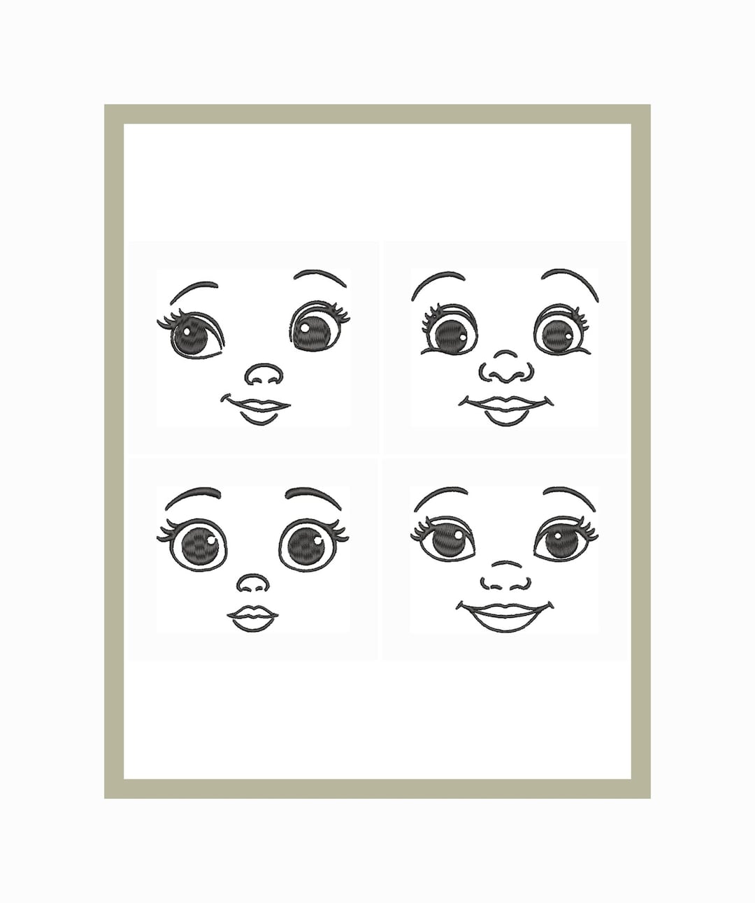 Doll Faces Embroidery Designs Digital Collection for Multiple Machine ...