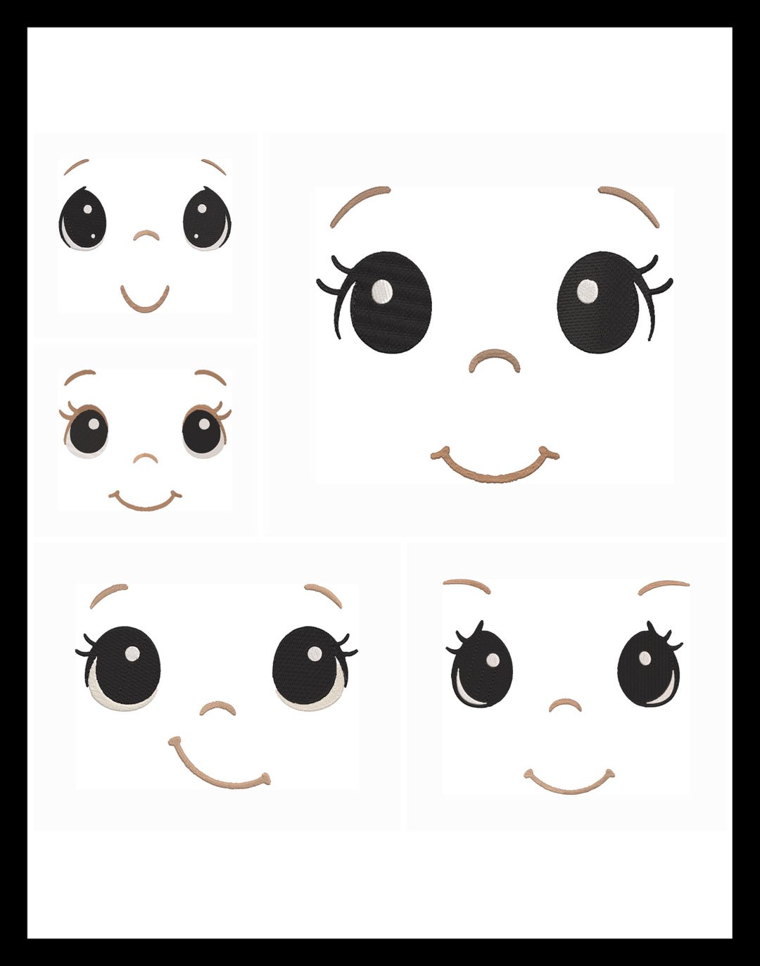 Baby Doll Faces Embroidery Designs Digital Collection for Multiple ...
