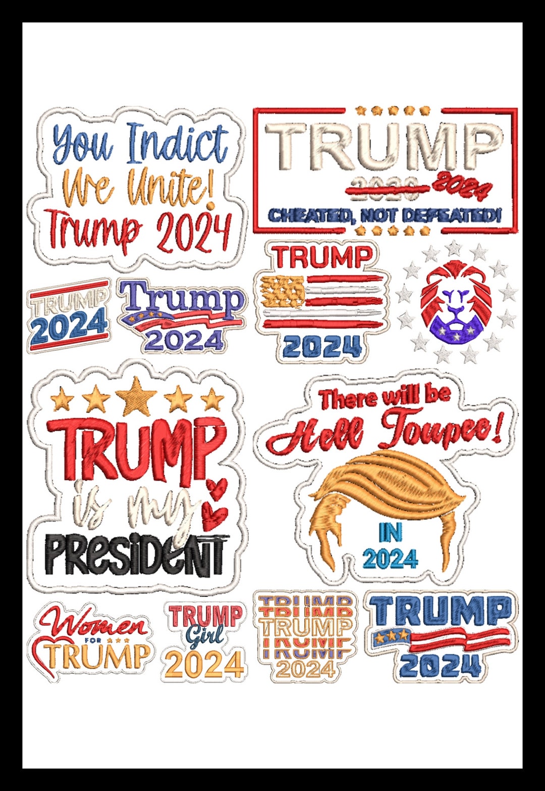 12 NEW Trump 2024 Machine Embroidery Designs Bundle 5 - Etsy
