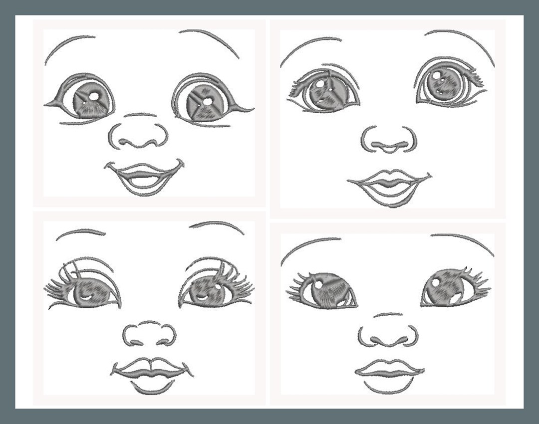 Doll Faces Embroidery Designs Digital Collection for Multiple Machine ...