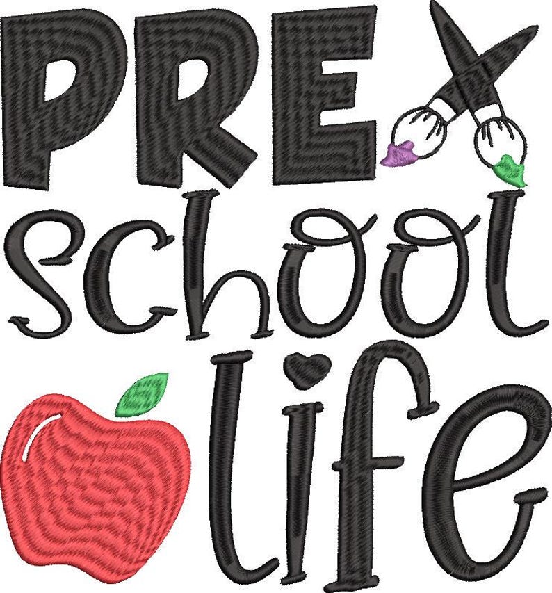 Teacher Themed Machine Embroidery Design Bundle Digital Download for ...