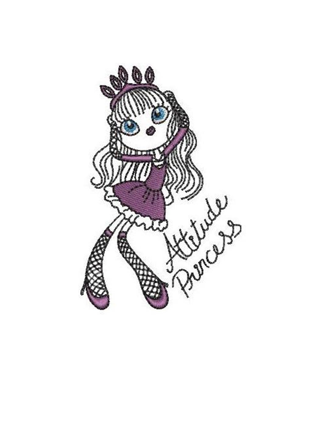 Cute Princess Machine Embroidery Design - Etsy