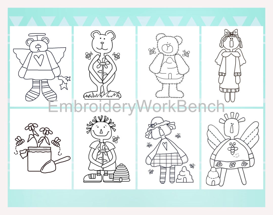 8 Cute Cartoon Primitive Coloring Pages - Etsy