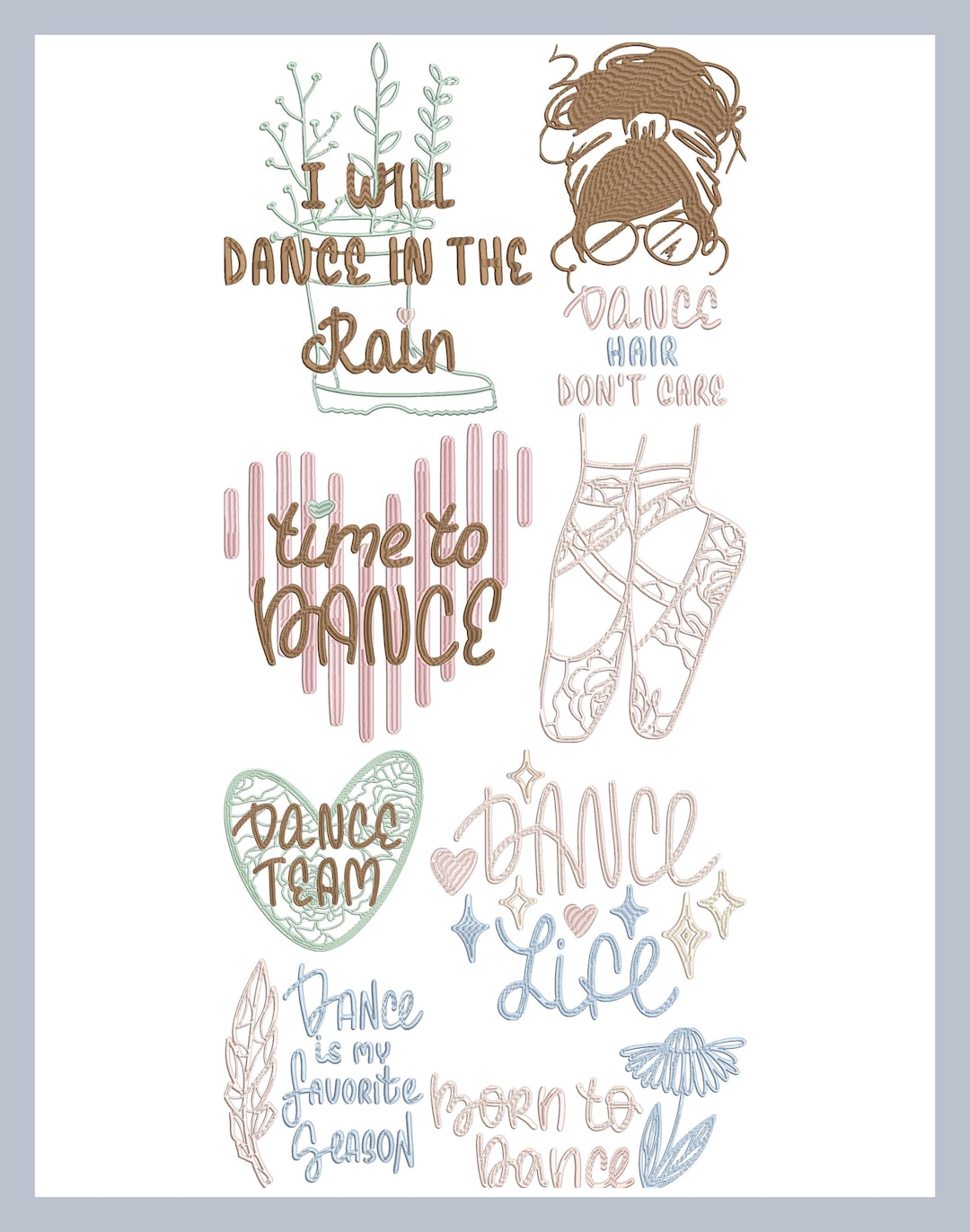 Dance-inspired Machine Embroidery Design Collection: Ballet, Jazz, Hip ...