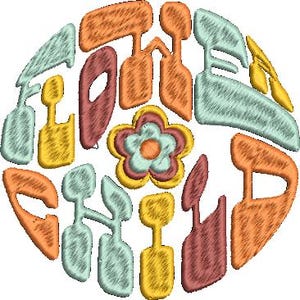 Hippie Machine Embroidery Design Bundle - Etsy