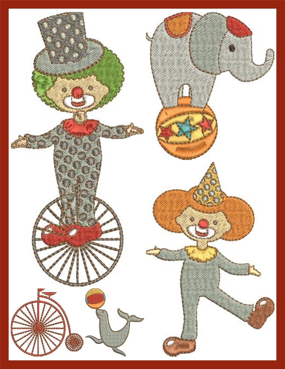 Circus Machine Embroidery Design Bundle - Etsy