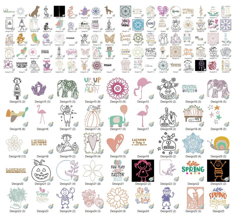 1000 PES Embroidery Designs | 4x4 Hoop (digital Download) - Etsy