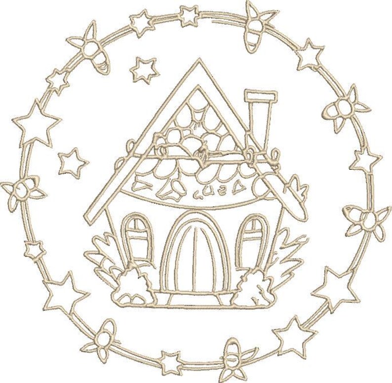 Rustic Cottage Wreath Machine Embroidery Patterns: Multi-format Designs ...