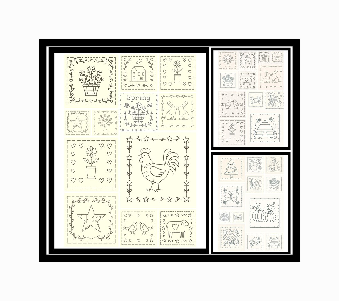 48 Rustic Stitchery Designs: Rug Hooking, Needle Punch, Machine ...