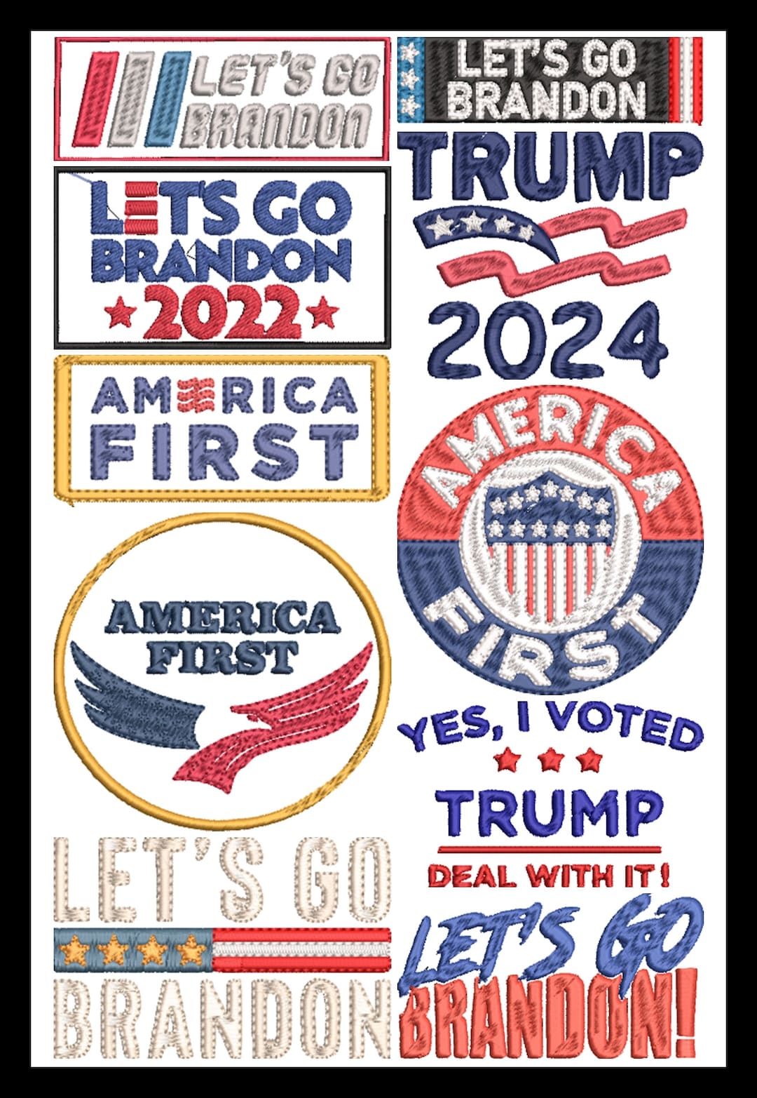 Trump Machine Embroidery Designs Bundle 2 - Etsy