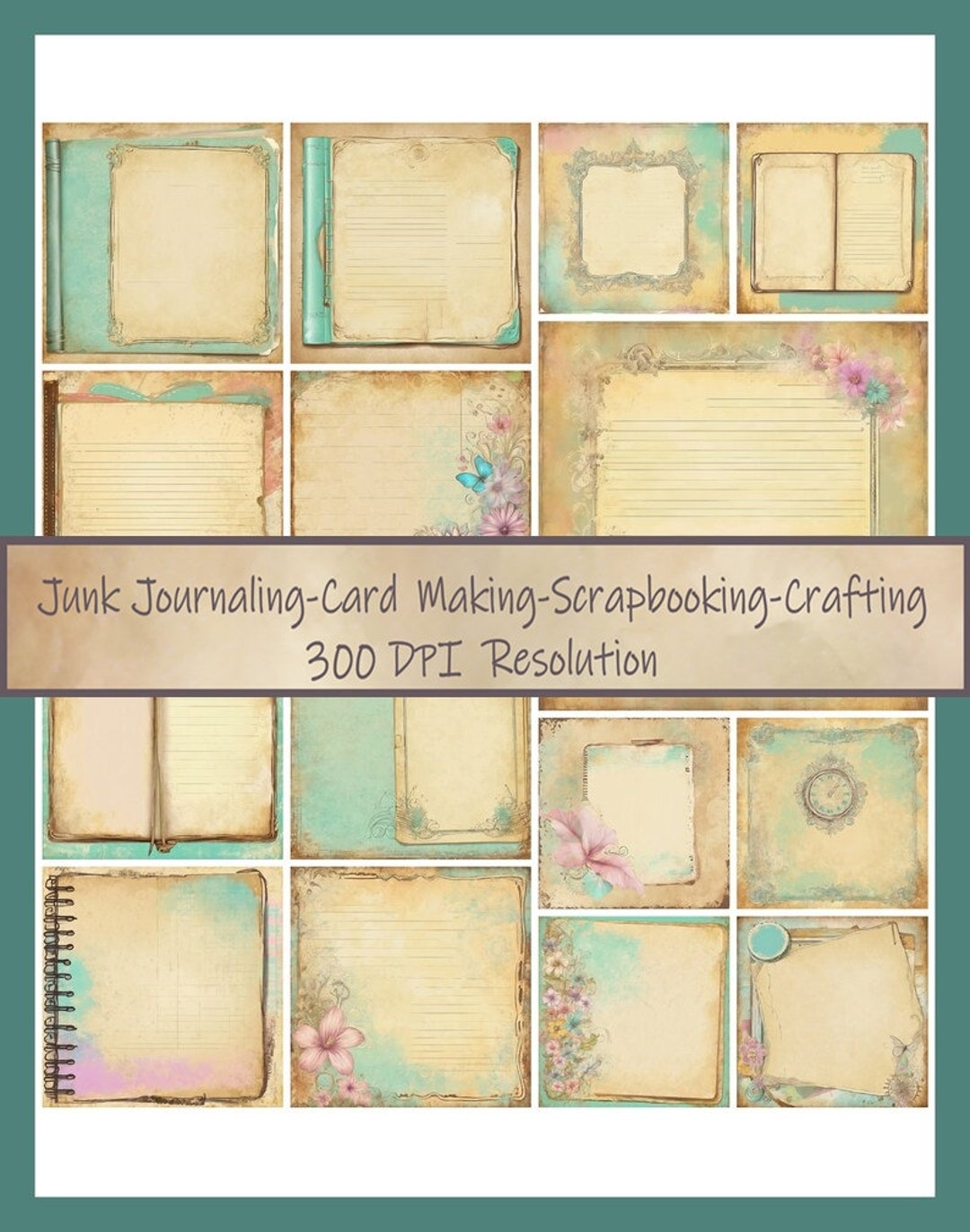 Vintage Journal Page Designs 15 - Etsy