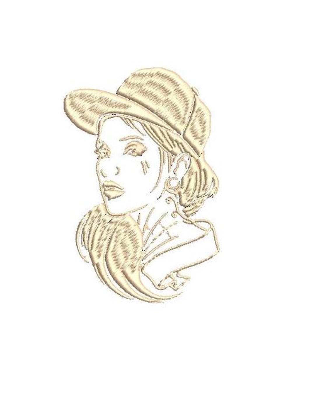 Vintage Lady Machine Embroidery Design - Etsy UK