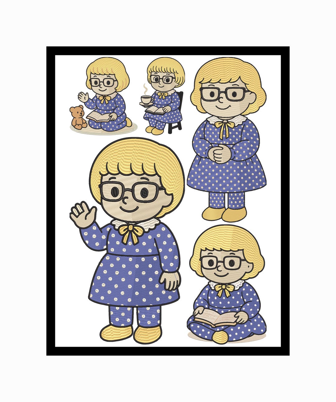 Mrs. Beasley Doll Machine Embroidery Patterns: Vintage-inspired DIY ...