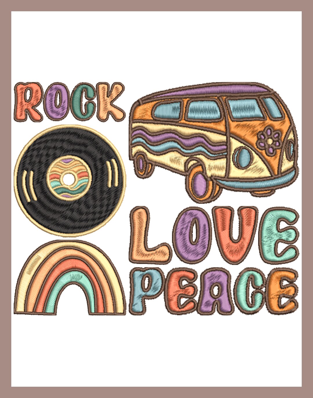 Groovy Retro Machine Embroidery Design Bundle 3 - Etsy