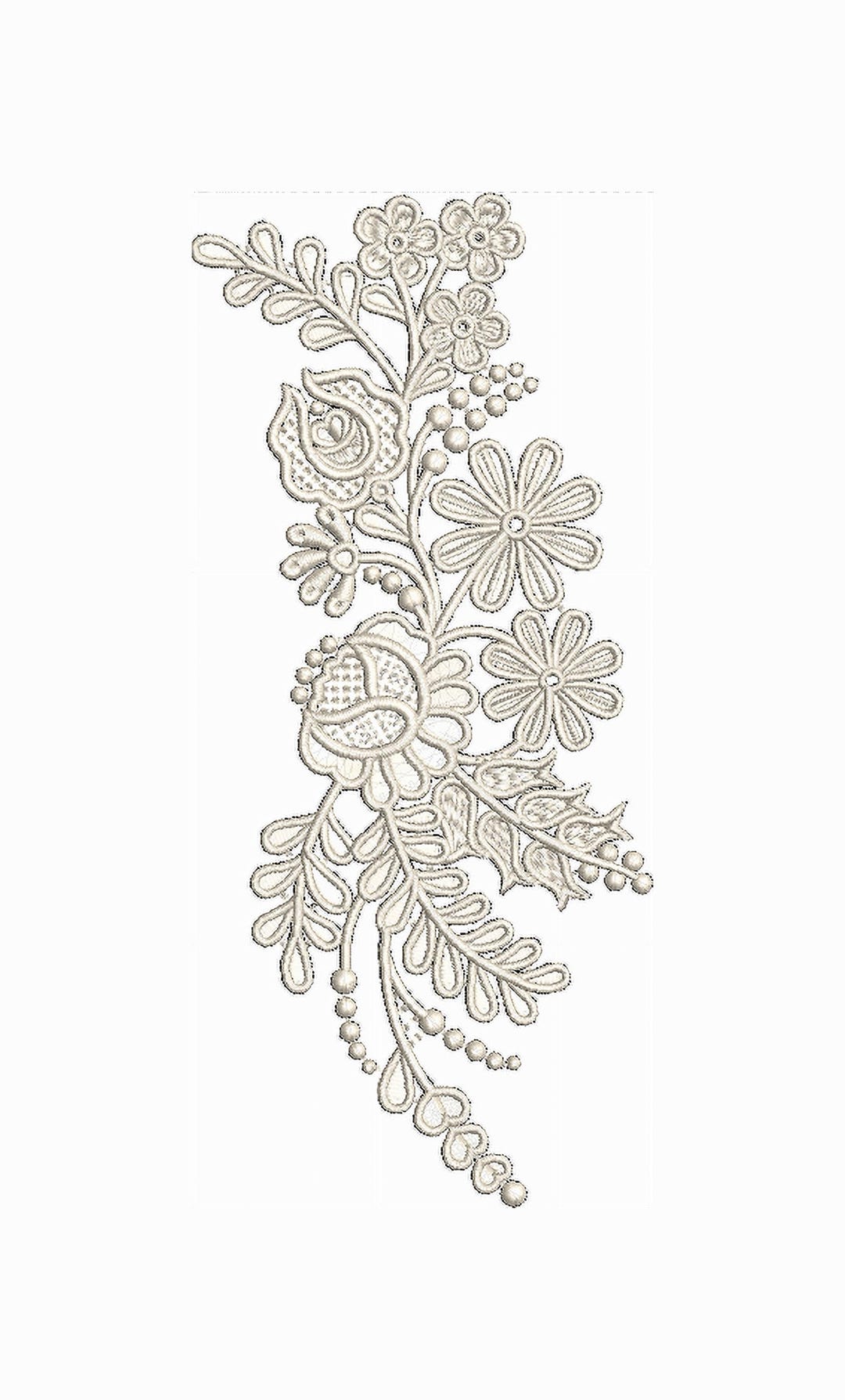 Elegant Lace Design Embroidery Pattern Multi-format Machine Design - Etsy