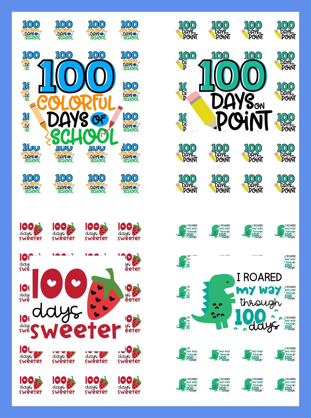100 Days of School Sticker Sheet Bundle - Etsy