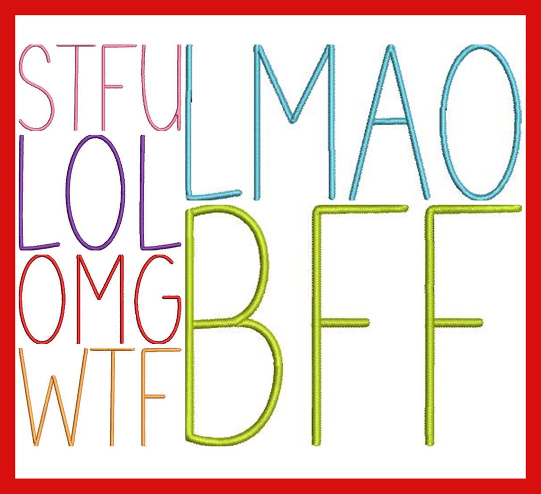 Text Abbreviation Embroidery Patterns Multi-format Machine Designs for ...
